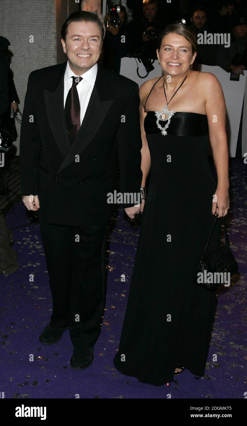 Ricky Gervais and Jane Fallon arriving at the 2005 Comedy Awards, ITV ...