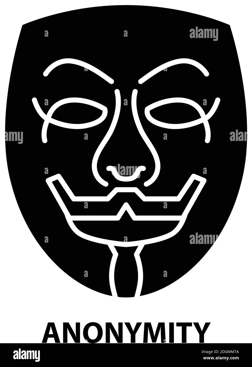 anonymity symbol icon, black vector sign with editable strokes, concept ...