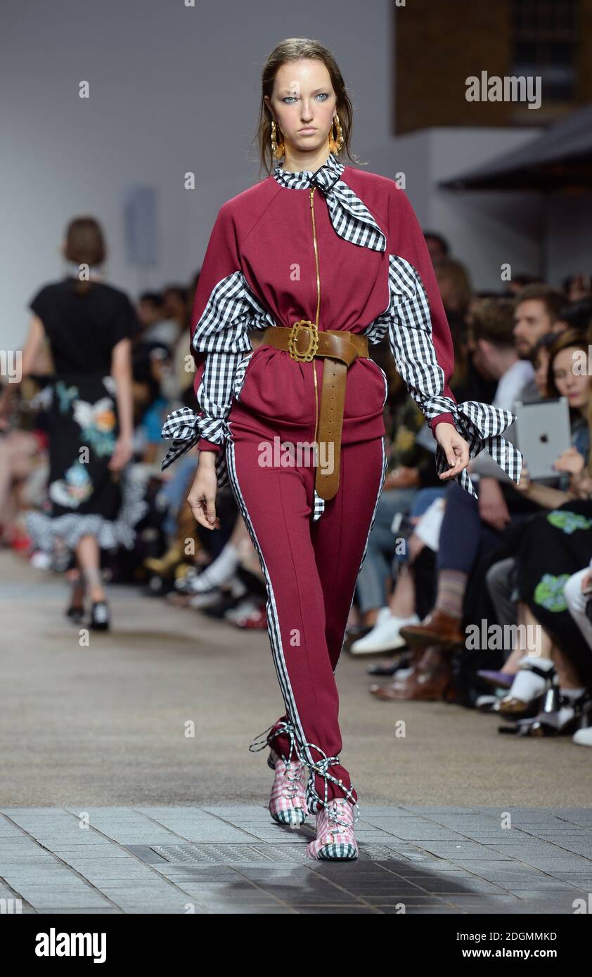 Models on the catwalk during the House Of Holland Spring/ Summer 2017 ...