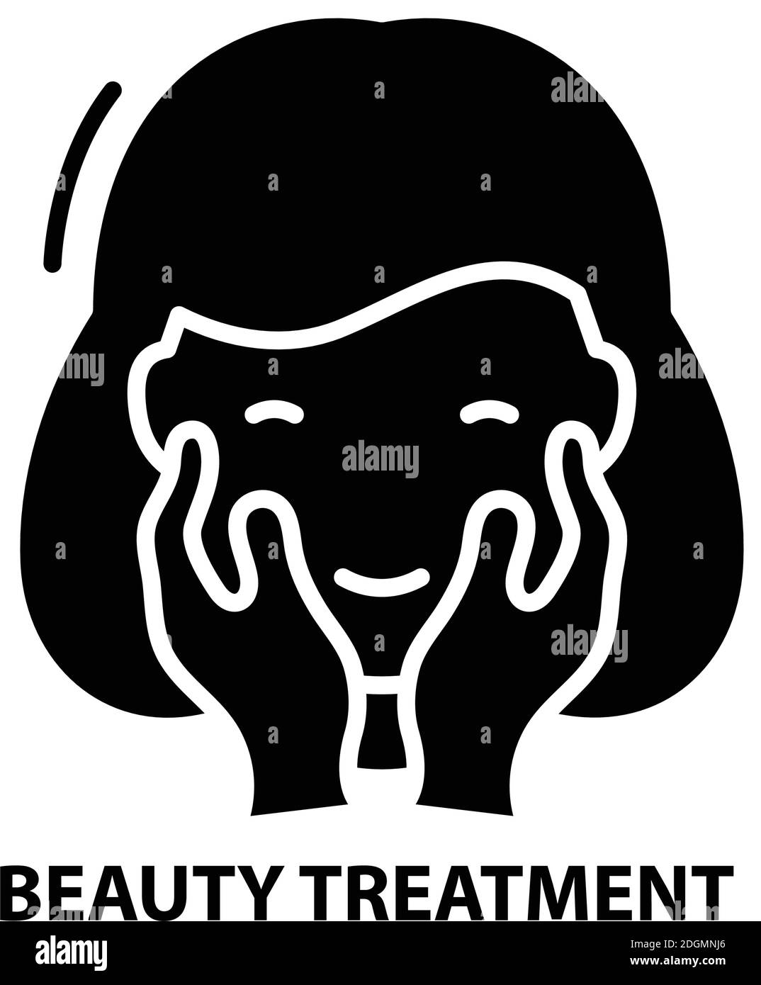 beauty treatment icon, black vector sign with editable strokes, concept illustration Stock ...