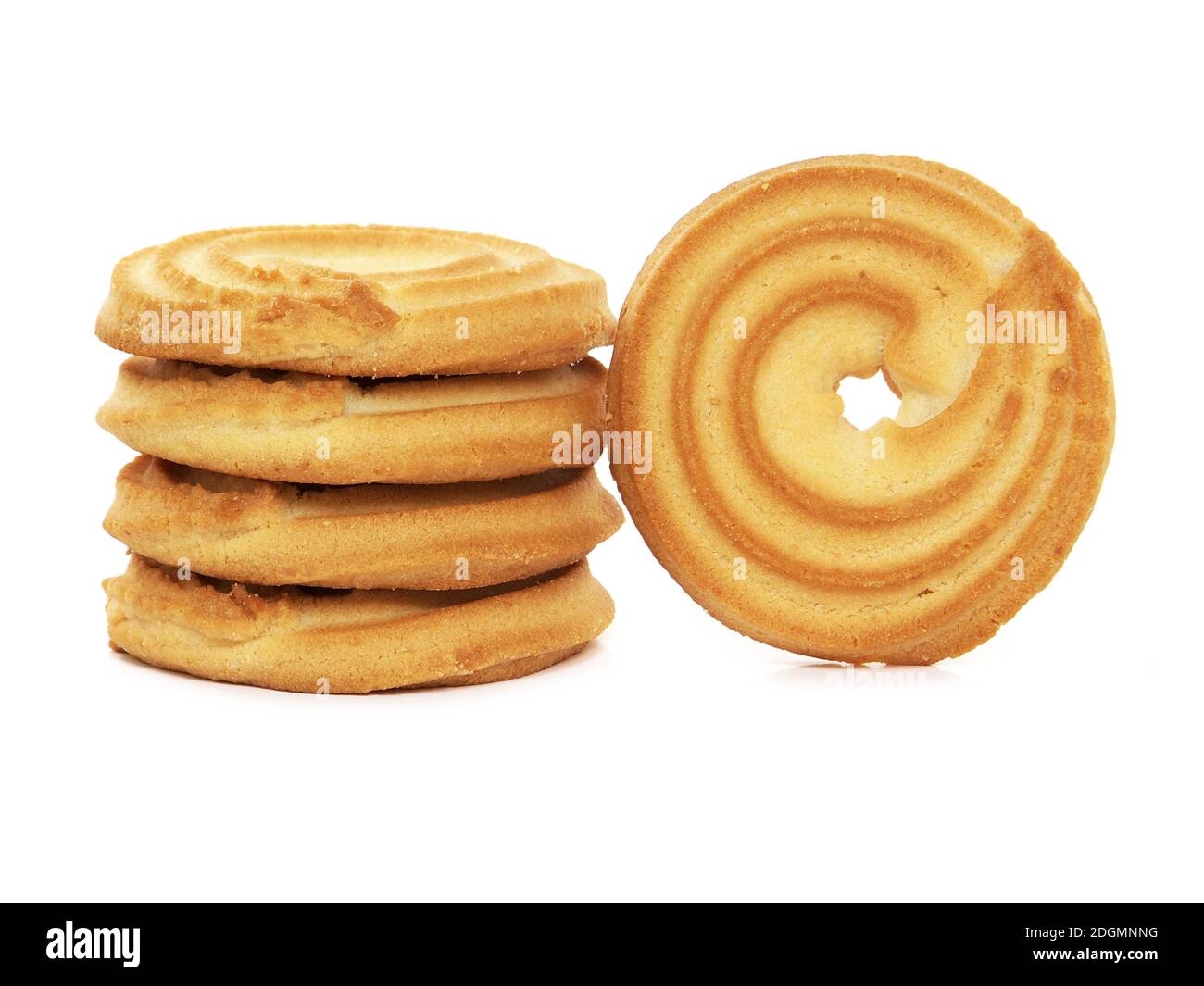 Butter ring cookies isolated on white background Stock Photo - Alamy