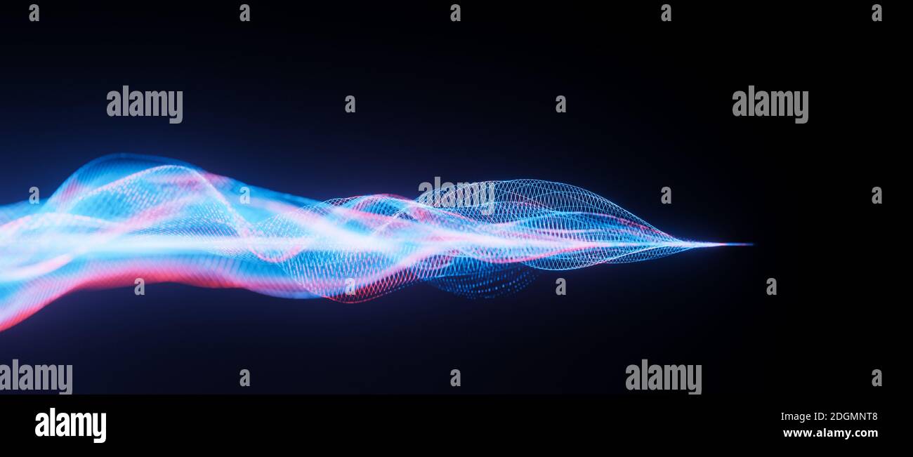 Modern abstract wireframe grid structure, virtual background, audio ...