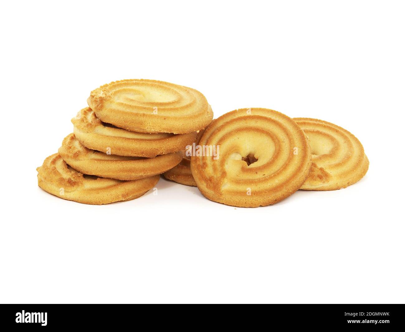 Butter ring cookies isolated on white background Stock Photo - Alamy