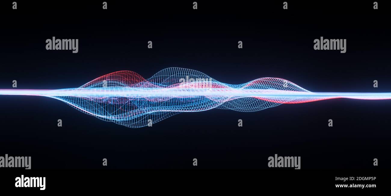 Modern Abstract Wireframe Grid Structure Virtual Background Audio Soundwaves Science Or Data