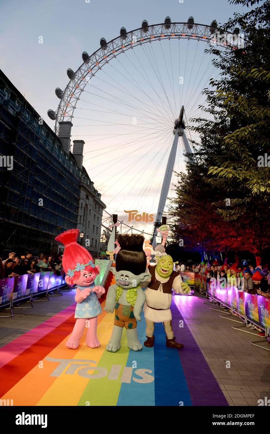 Poppy, Branch and Shrek attending the Trolls special event at the Coca ...