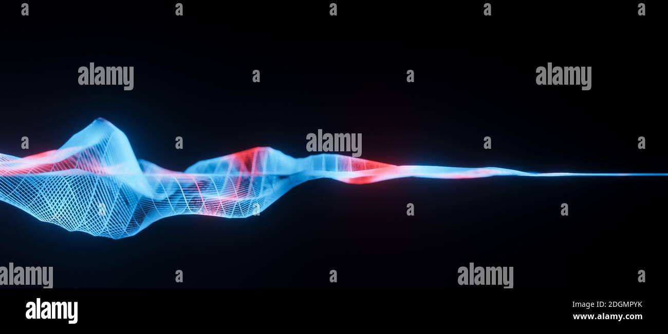 Modern Abstract Wireframe Grid Structure Virtual Background Audio Soundwaves Science Or Data