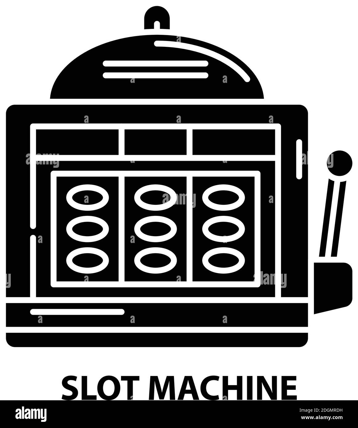 slot machine icon, black vector sign with editable strokes, concept ...