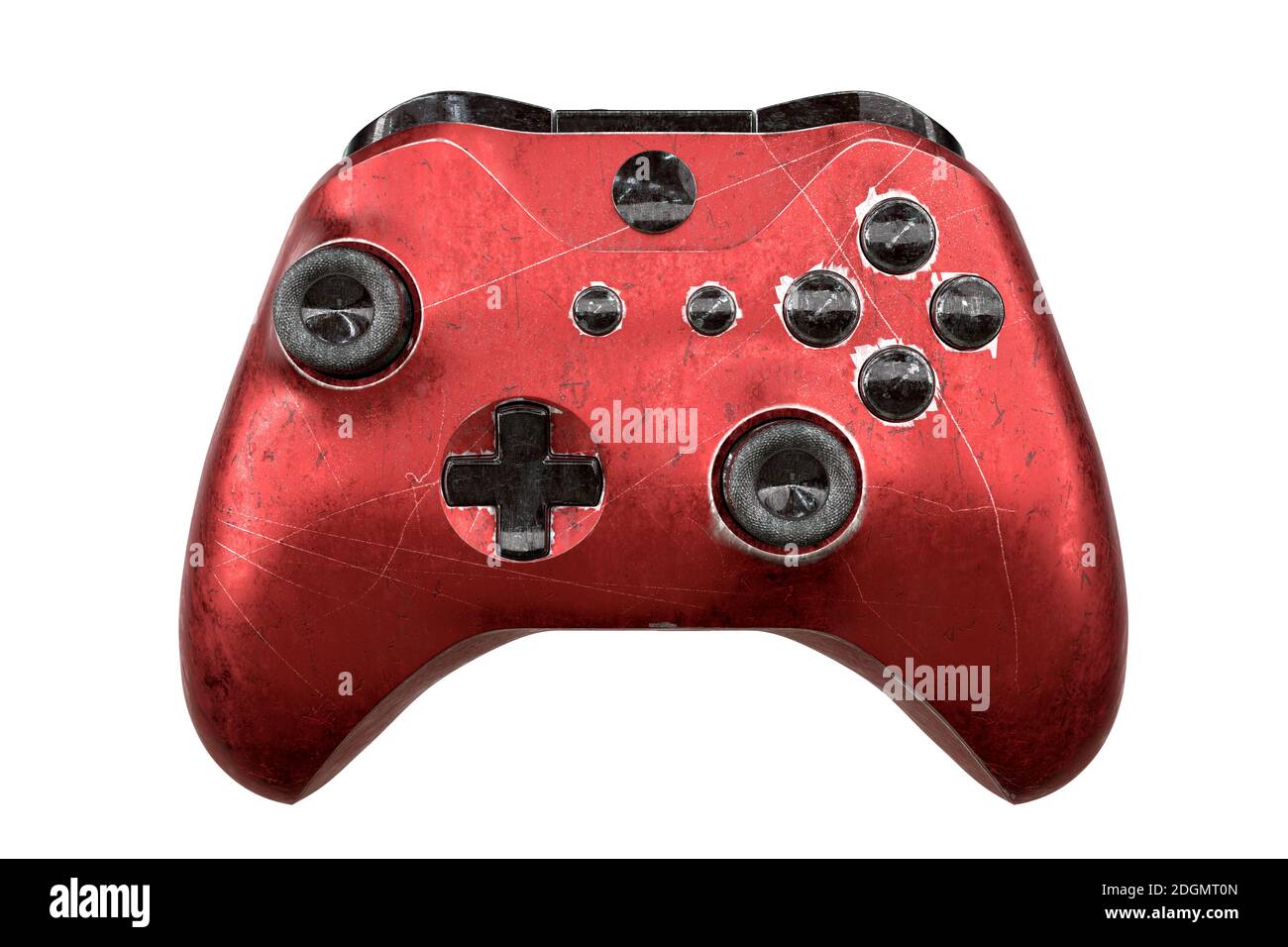 Conceptual used video game controller or joystick with scratches ...