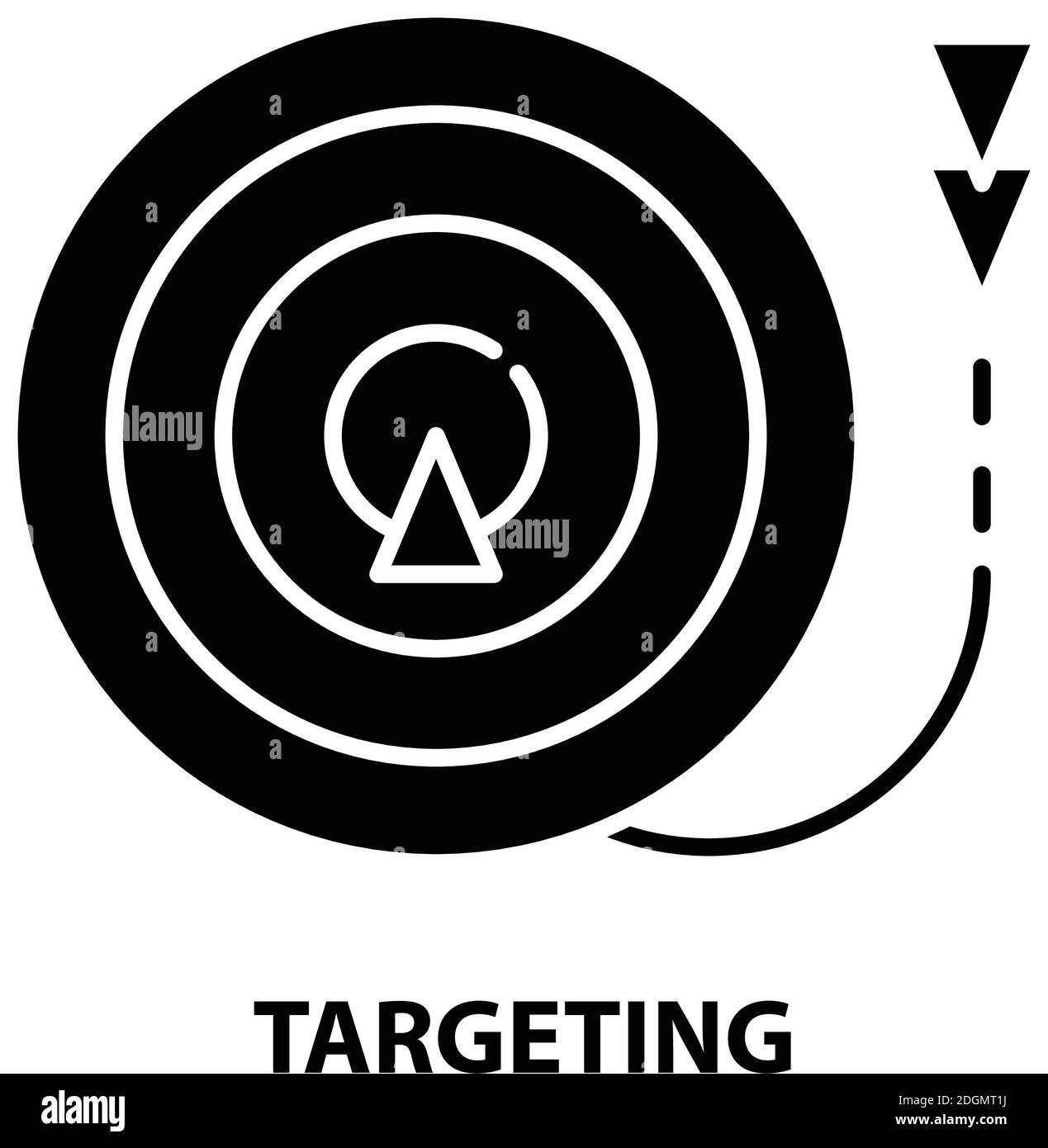 targeting icon, black vector sign with editable strokes, concept ...