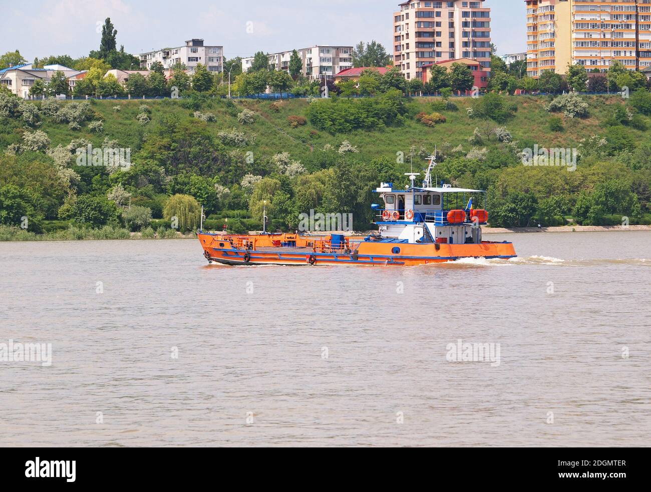 Small ferry crosses the Danube in Galati, Romania Stock Photo - Alamy