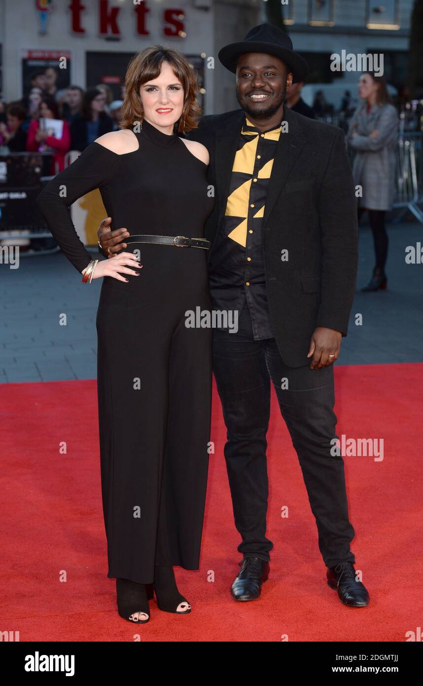 Babou Ceesay and Anna Ceesay arriving at the Free Fire premiere, part ...