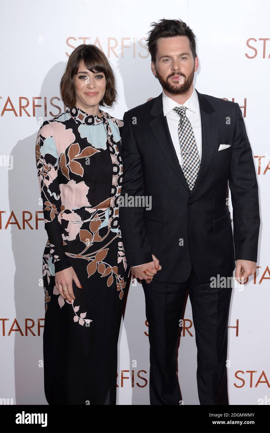 Lizzy Caplan and Tom Riley arriving at the UK Premiere of Starfish, the ...