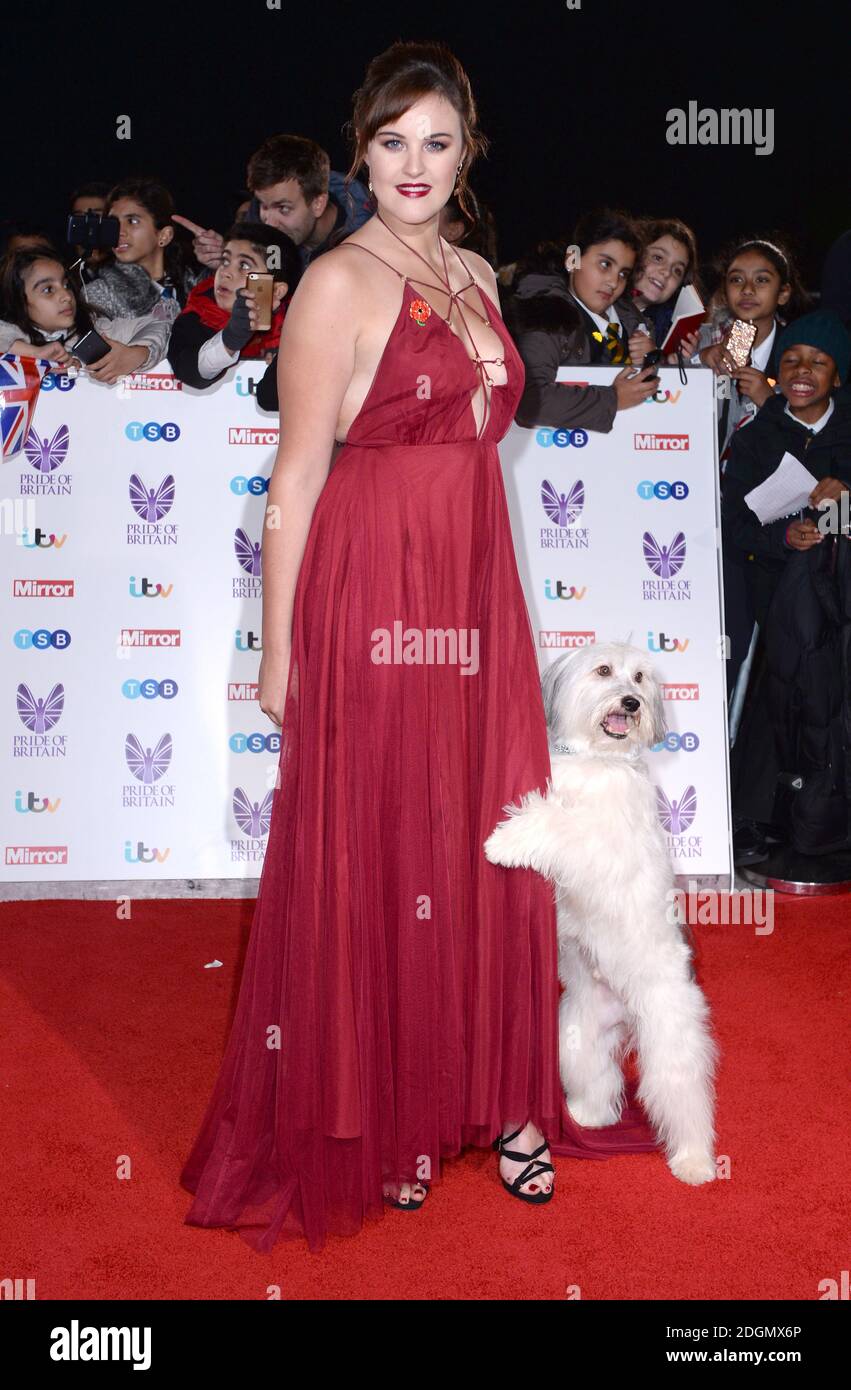 Ashleigh Jade Butler and Pudsey attending The Pride of Britain Awards ...