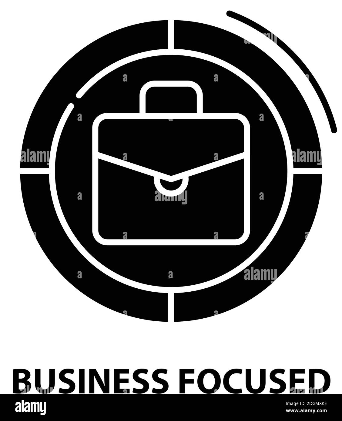 business focused icon, black vector sign with editable strokes, concept ...