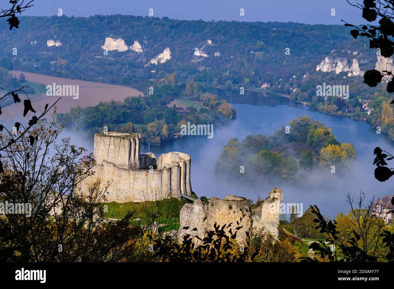 France, Eure (27), Les Andelys, Château Gaillard, 12th century fortress built by Richard Coeur ...