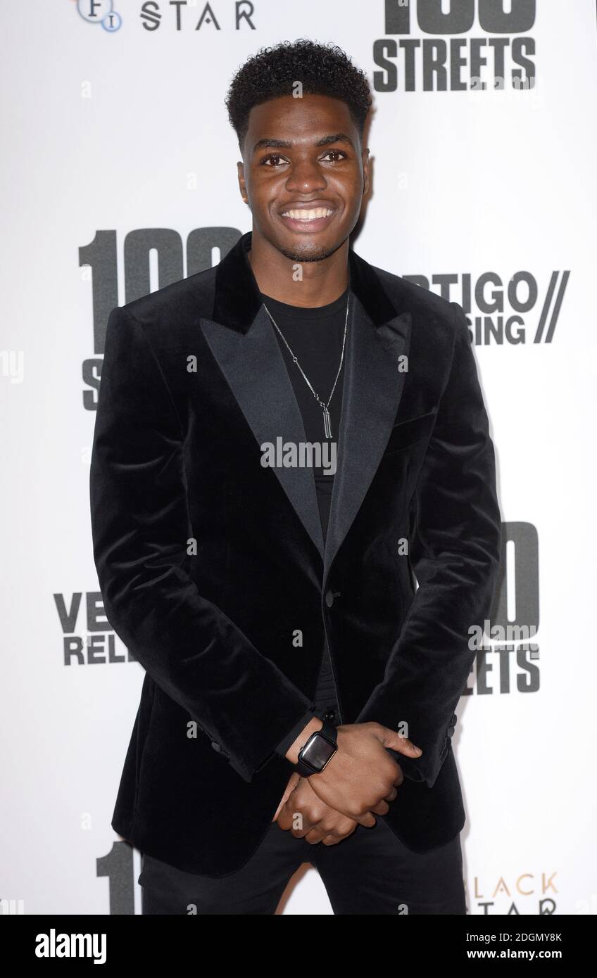 Duayne Boachie arriving at the 100 Streets Premiere, BFI Southbank ...