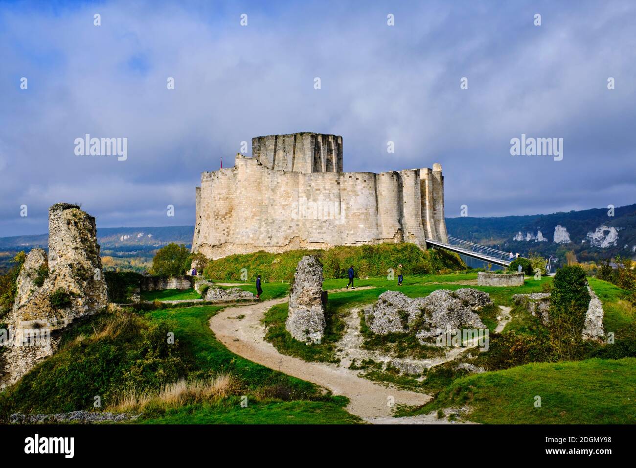 France, Eure (27), Les Andelys, Château Gaillard, 12th century fortress built by Richard Coeur ...