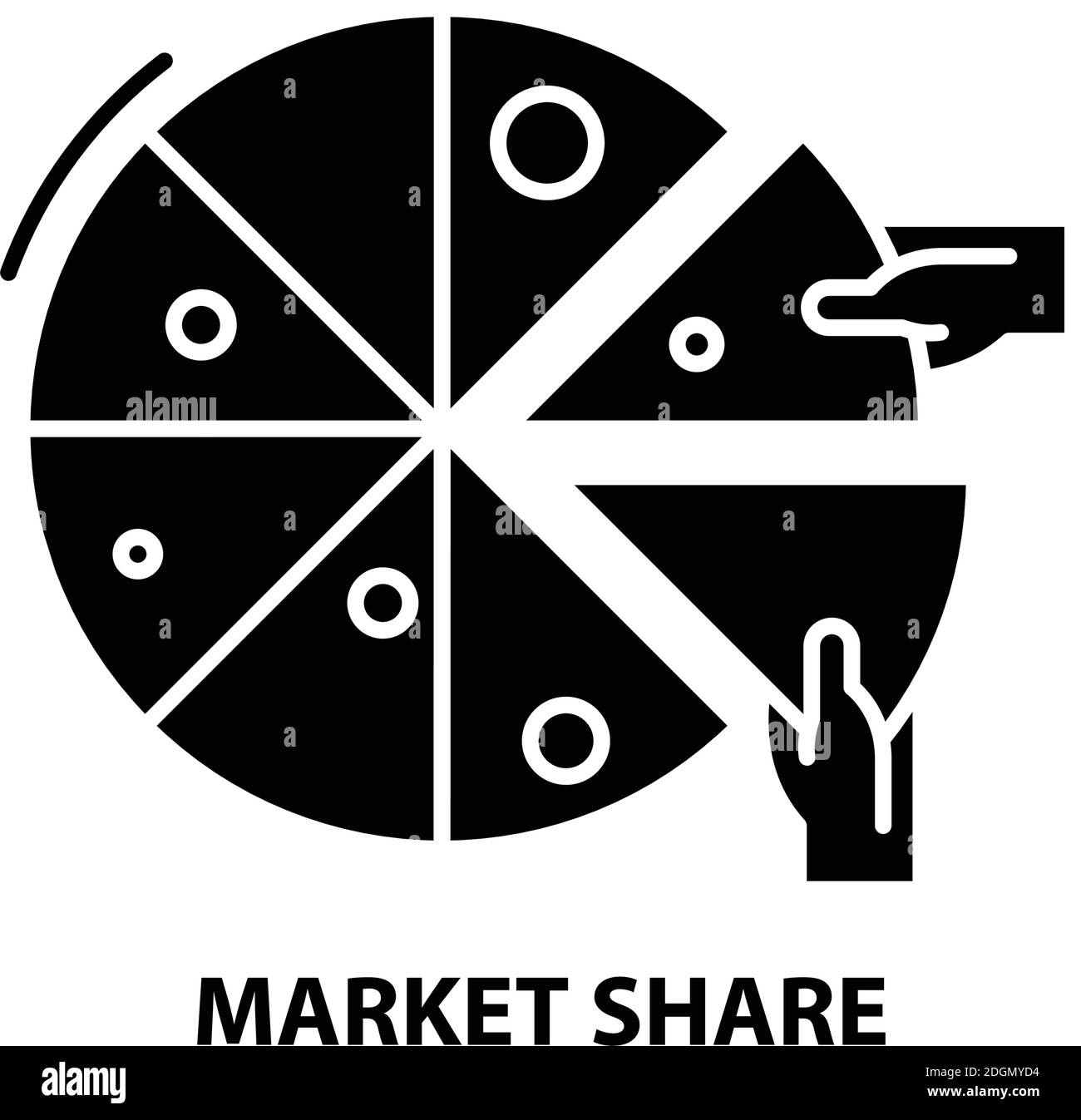market share concept icon, black vector sign with editable strokes ...