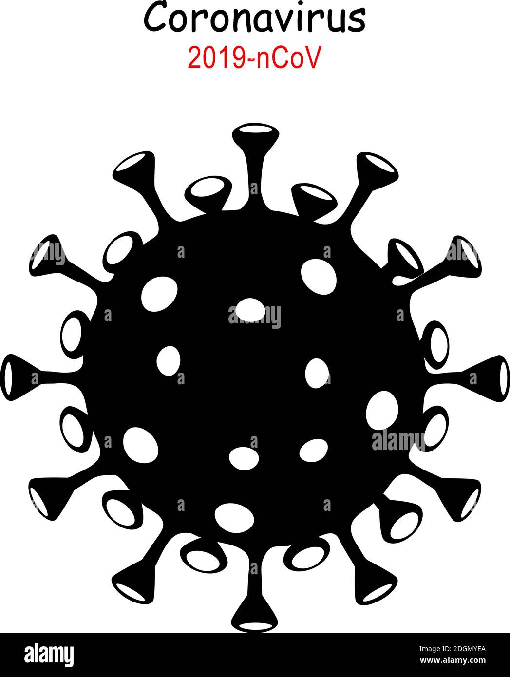 Coronavirus 2019-nCoV. Corona virus icon. Black on white background ...