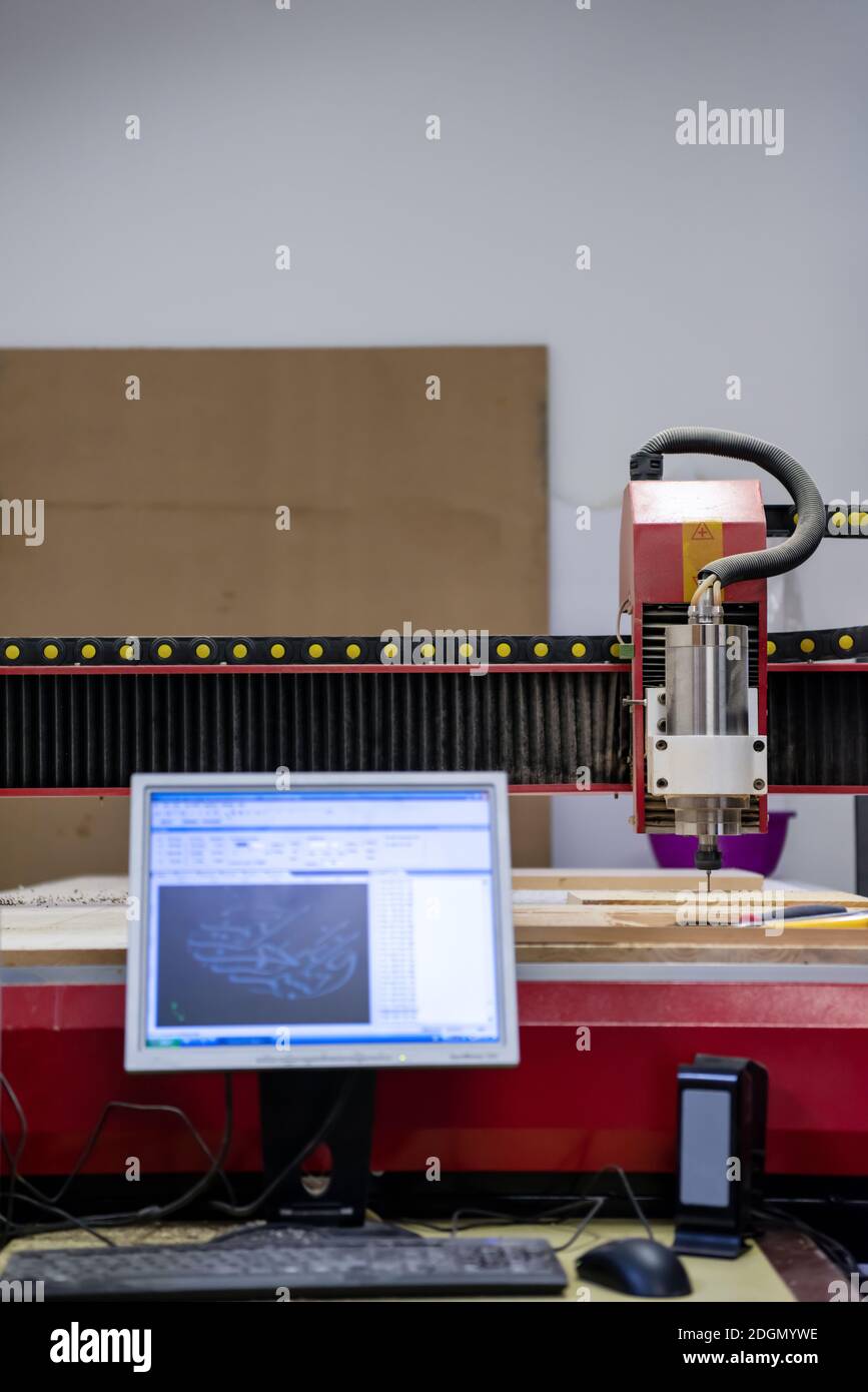 Modern automatic woodworking machine Stock Photo - Alamy