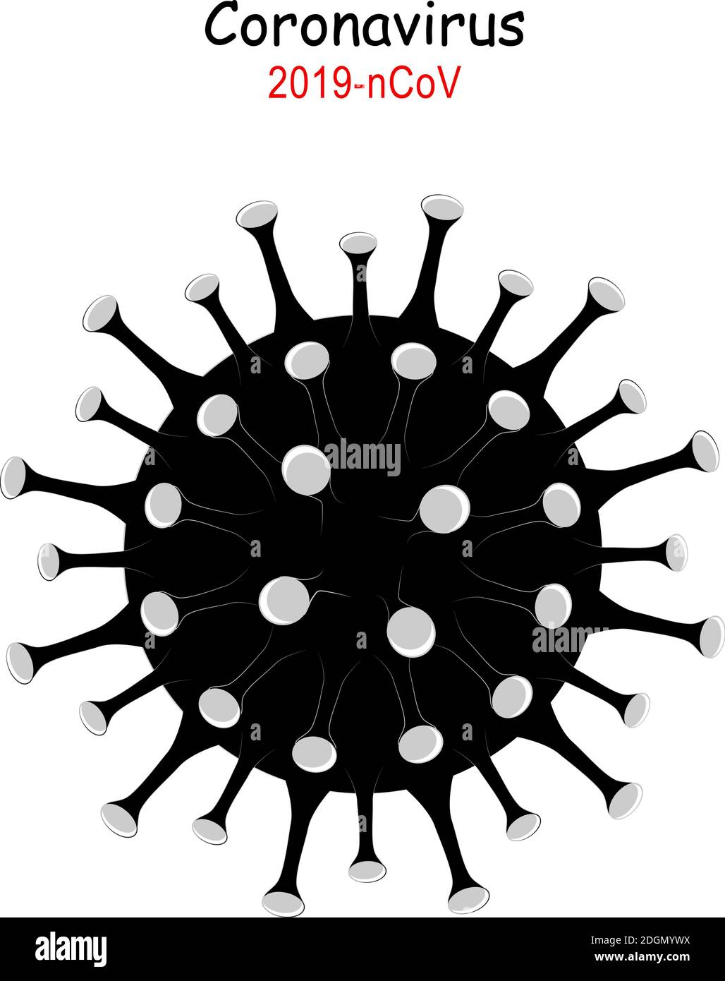 Coronavirus 2019-nCoV. Corona virus icon. Black on white background ...