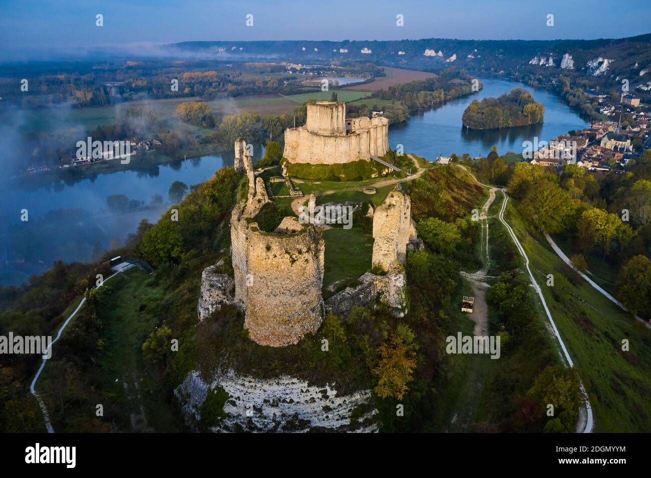 France, Eure (27), Les Andelys, Château Gaillard, 12th century fortress built by Richard Coeur ...