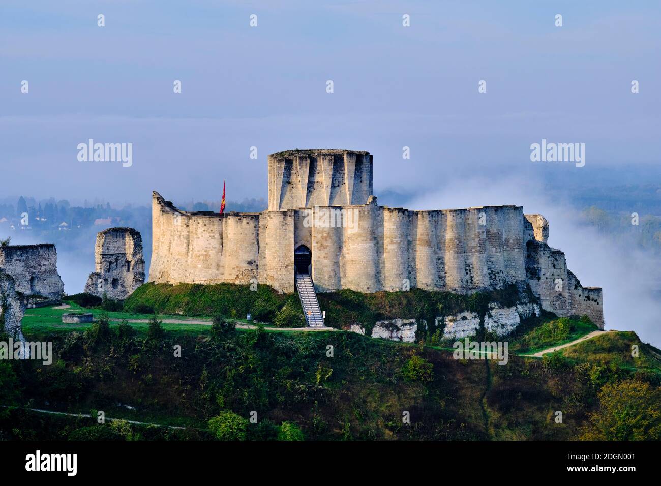 France, Eure (27), Les Andelys, Château Gaillard, 12th century fortress built by Richard Coeur ...