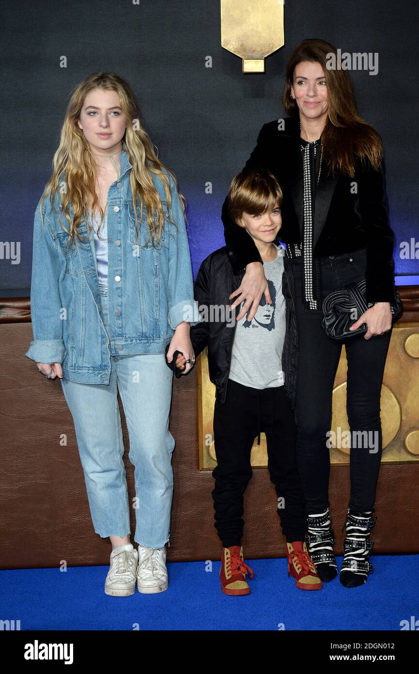 Sarah Gallagher and children Anais and Donovan attending the European ...
