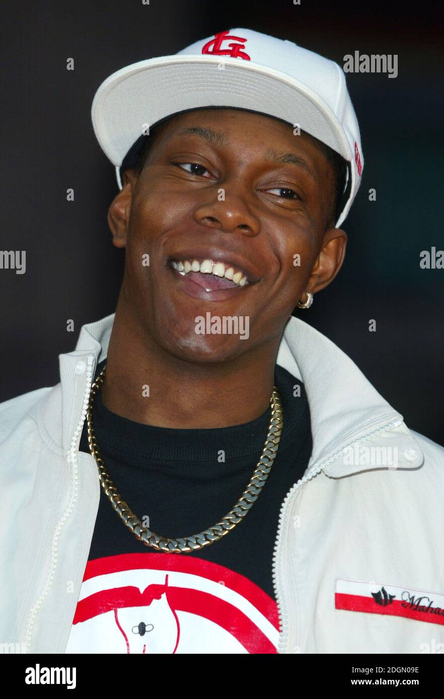 Dizzee Rascal arriving at the Brit Awards 2006, Earls Court, London. Â ...