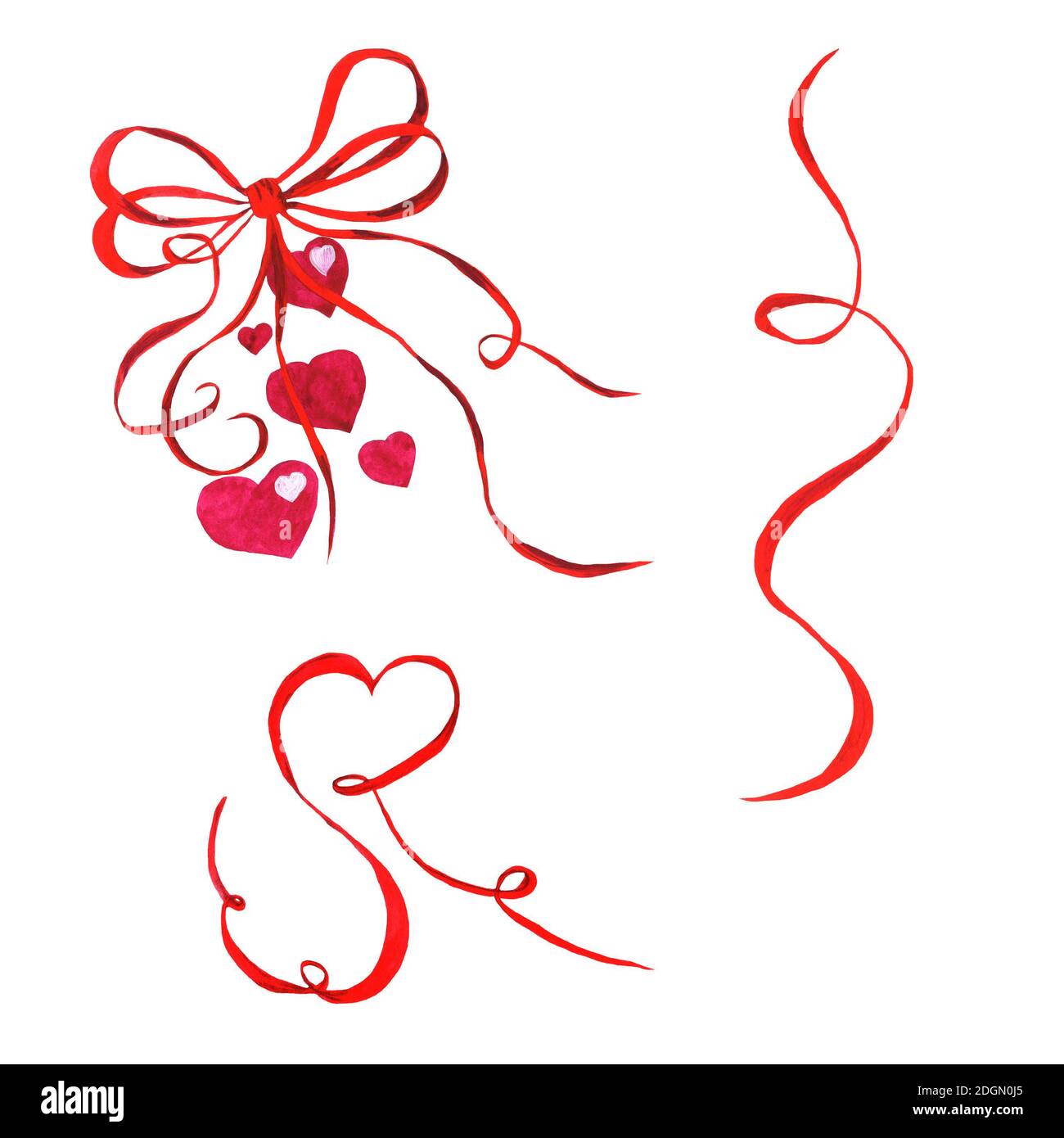 Holiday invitation pink ribbons Cut Out Stock Images & Pictures - Alamy