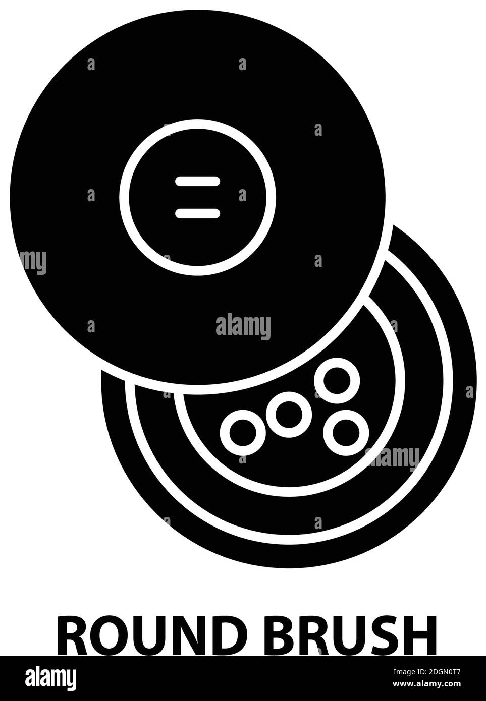 round brush icon, black vector sign with editable strokes, concept ...