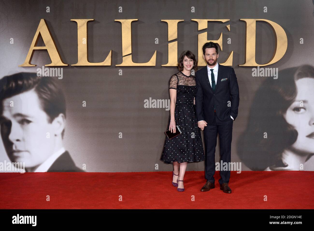 Lizzy Caplan and Tom Riley attending the UK premiere of Allied, held at the Odeon Cinema in ...