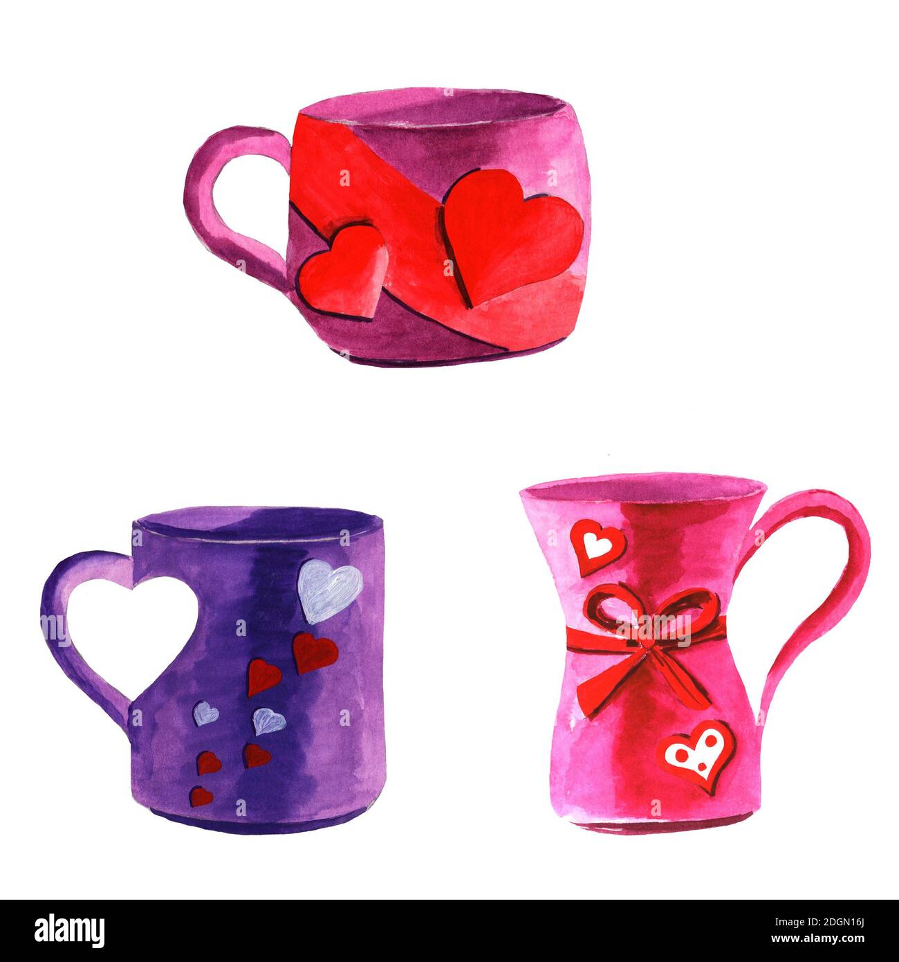 Watercolor painting coffee cup hi-res stock photography and images - Alamy