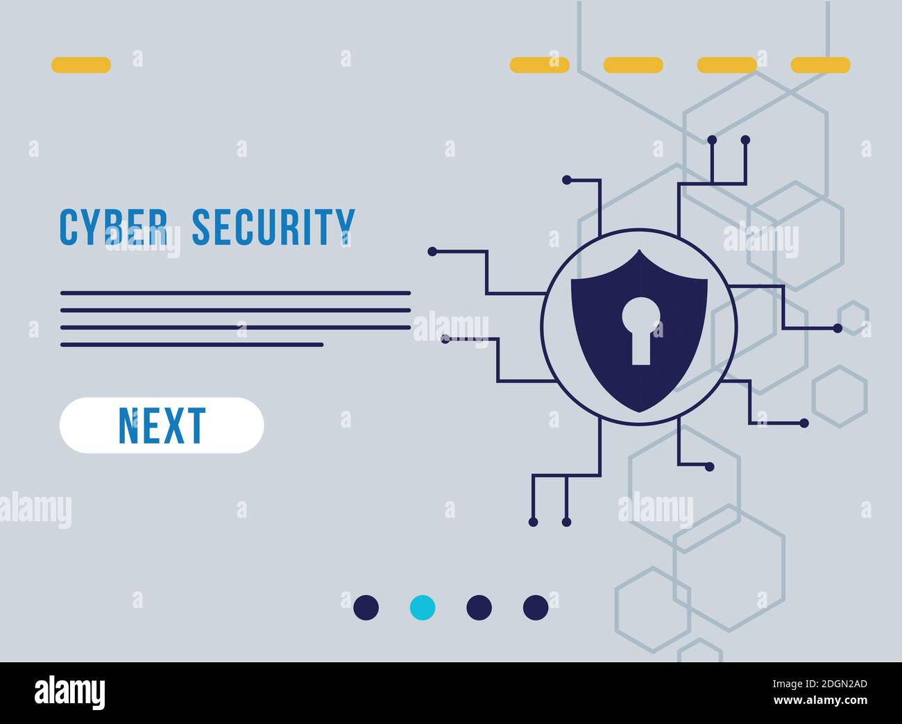 cyber security infographic with key hole in shield and circuit vector ...