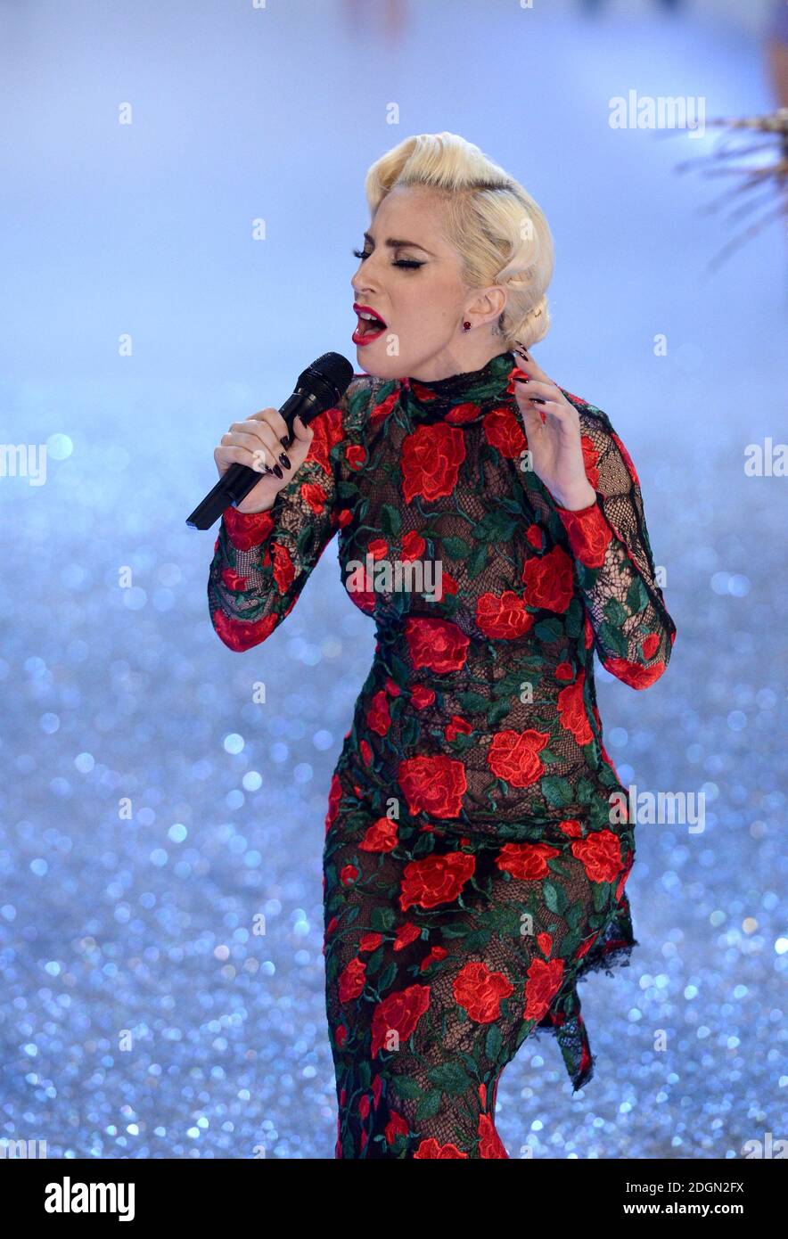 Lady Gaga performs on the catwalk during the Victoria's Secret Fashion ...