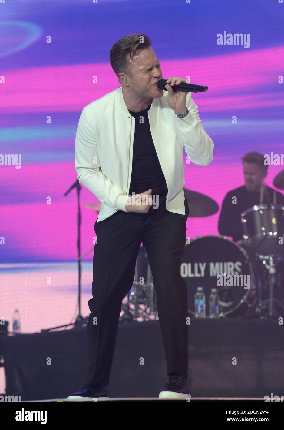 Olly Murs on stage at the Capital FM Jingle Bell Ball 2016 with Coca-Cola at The O2 Arena in ...