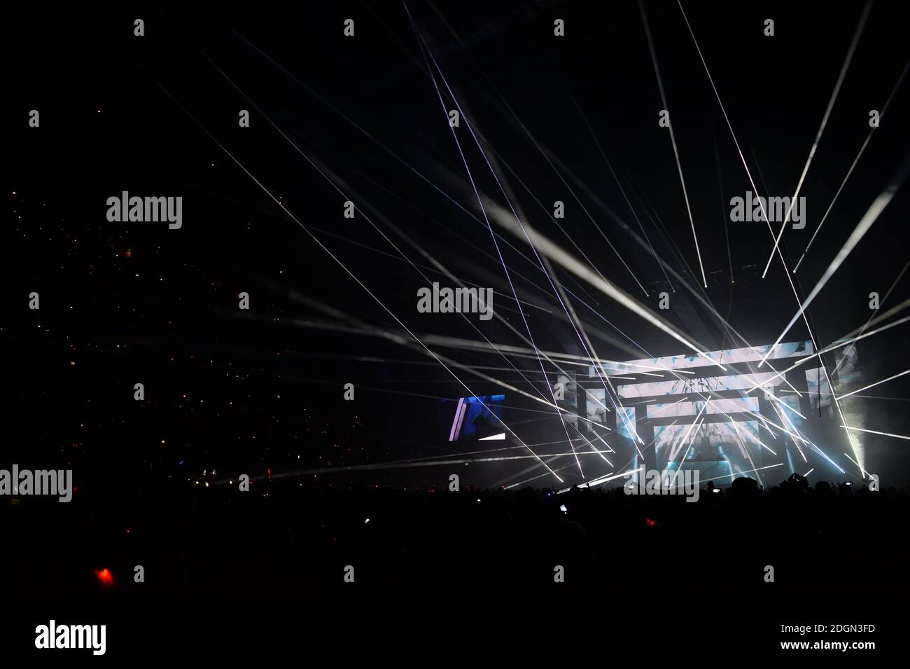 Calvin Harris on stage at the Capital FM Jingle Bell Ball 2016 with ...