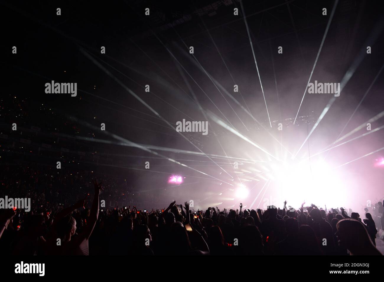 Calvin Harris on stage at the Capital FM Jingle Bell Ball 2016 with ...