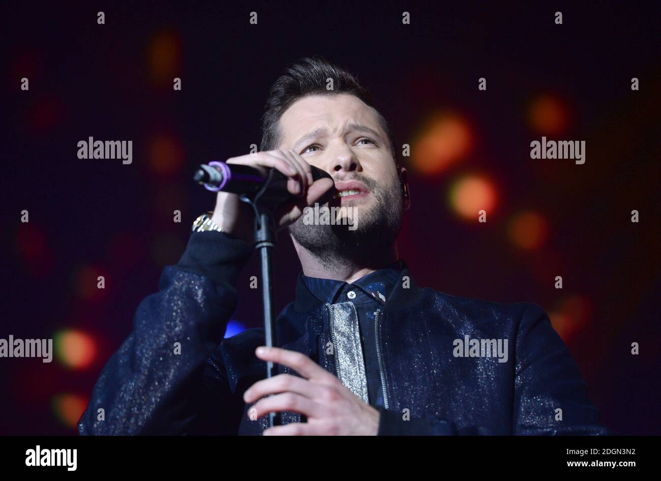 Calum Scott on stage at the Capital FM Jingle Bell Ball 2016 with Coca ...