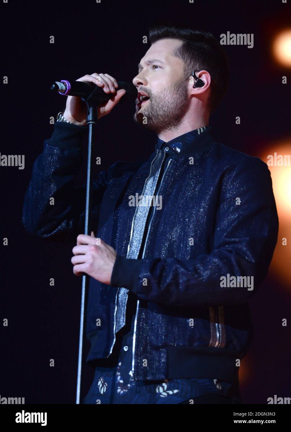 Calum Scott on stage at the Capital FM Jingle Bell Ball 2016 with Coca ...