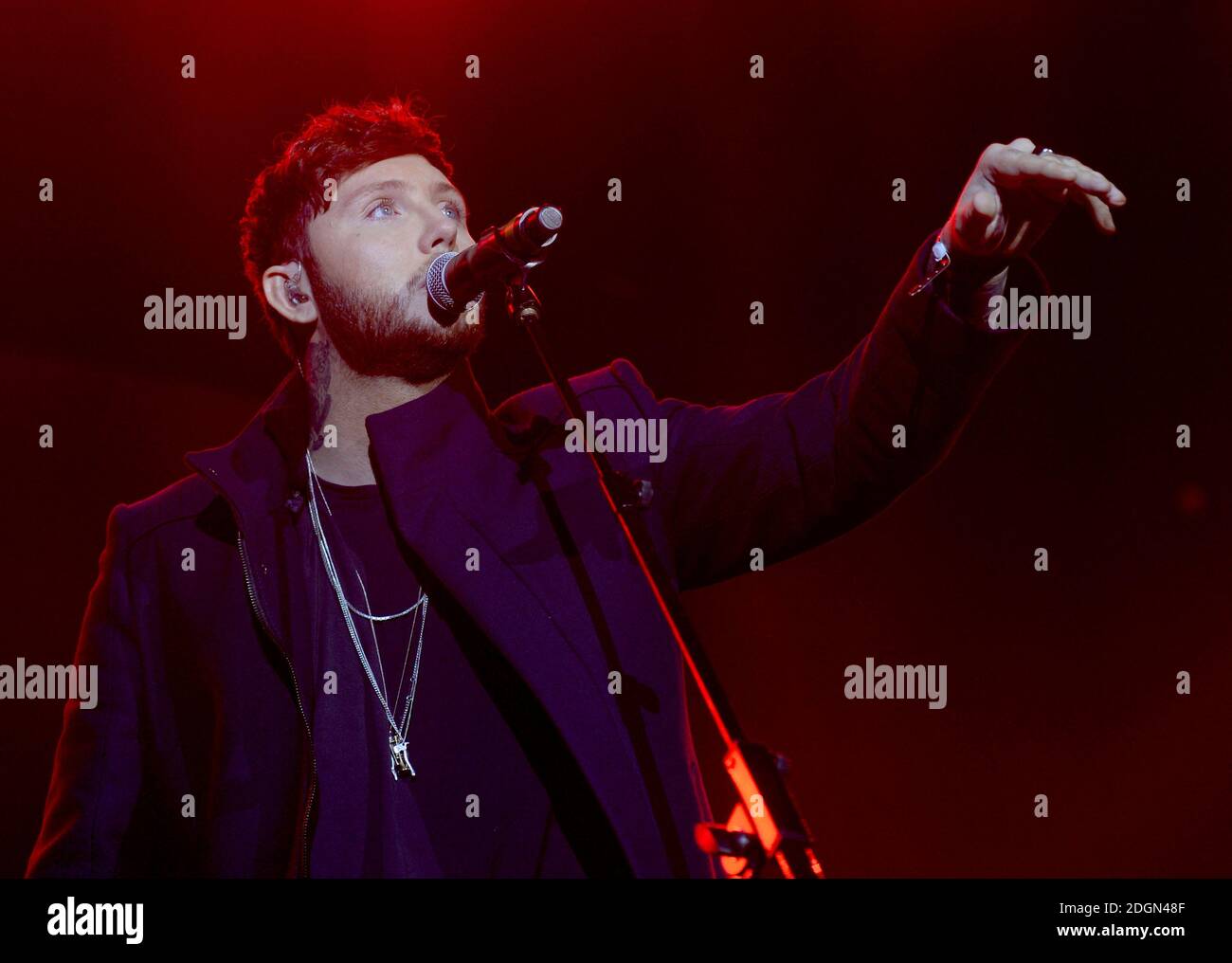 James Arthur on stage at the Capital FM Jingle Bell Ball 2016 with Coca ...