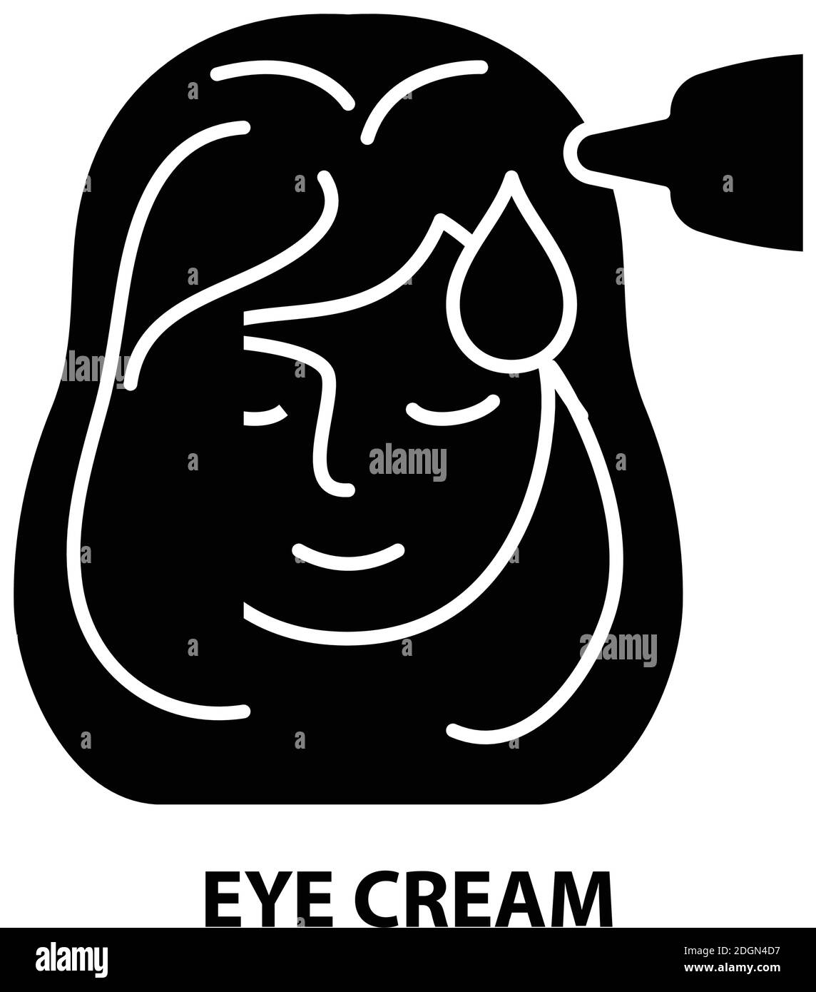 eye cream icon, black vector sign with editable strokes, concept ...