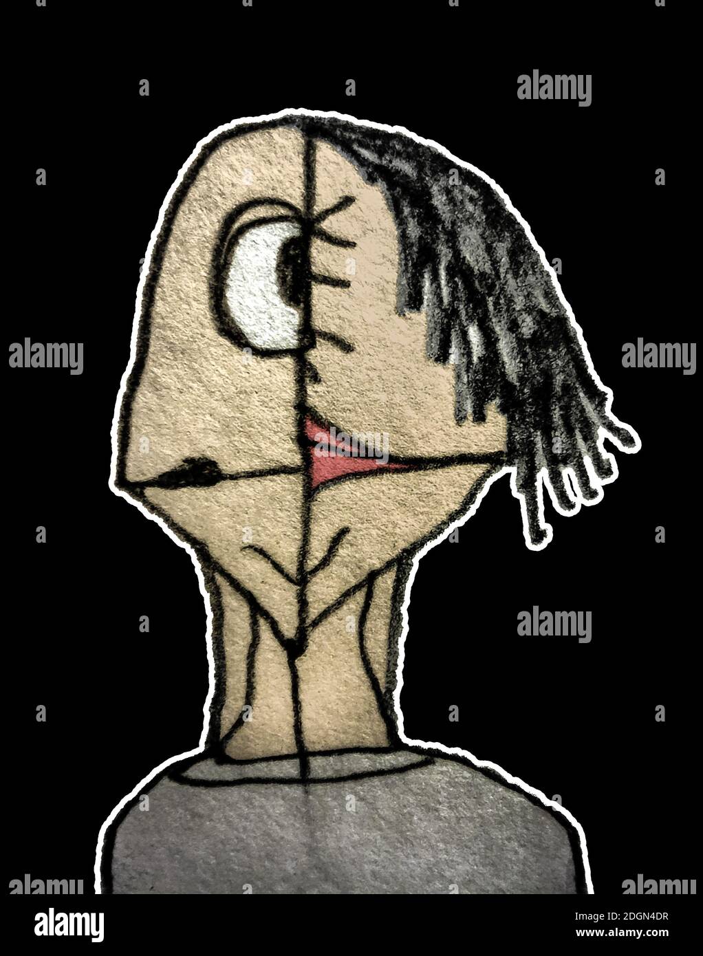 Fantasy Weird Man Portrait Drawing Stock Photo - Alamy