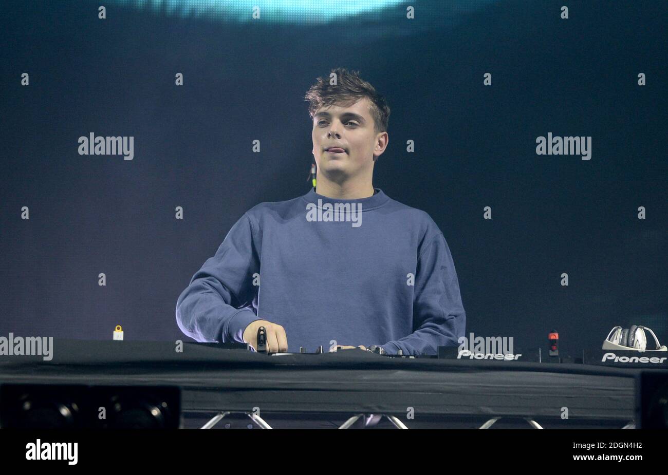 Martin Garrix on stage at the Capital FM Jingle Bell Ball 2016 with ...