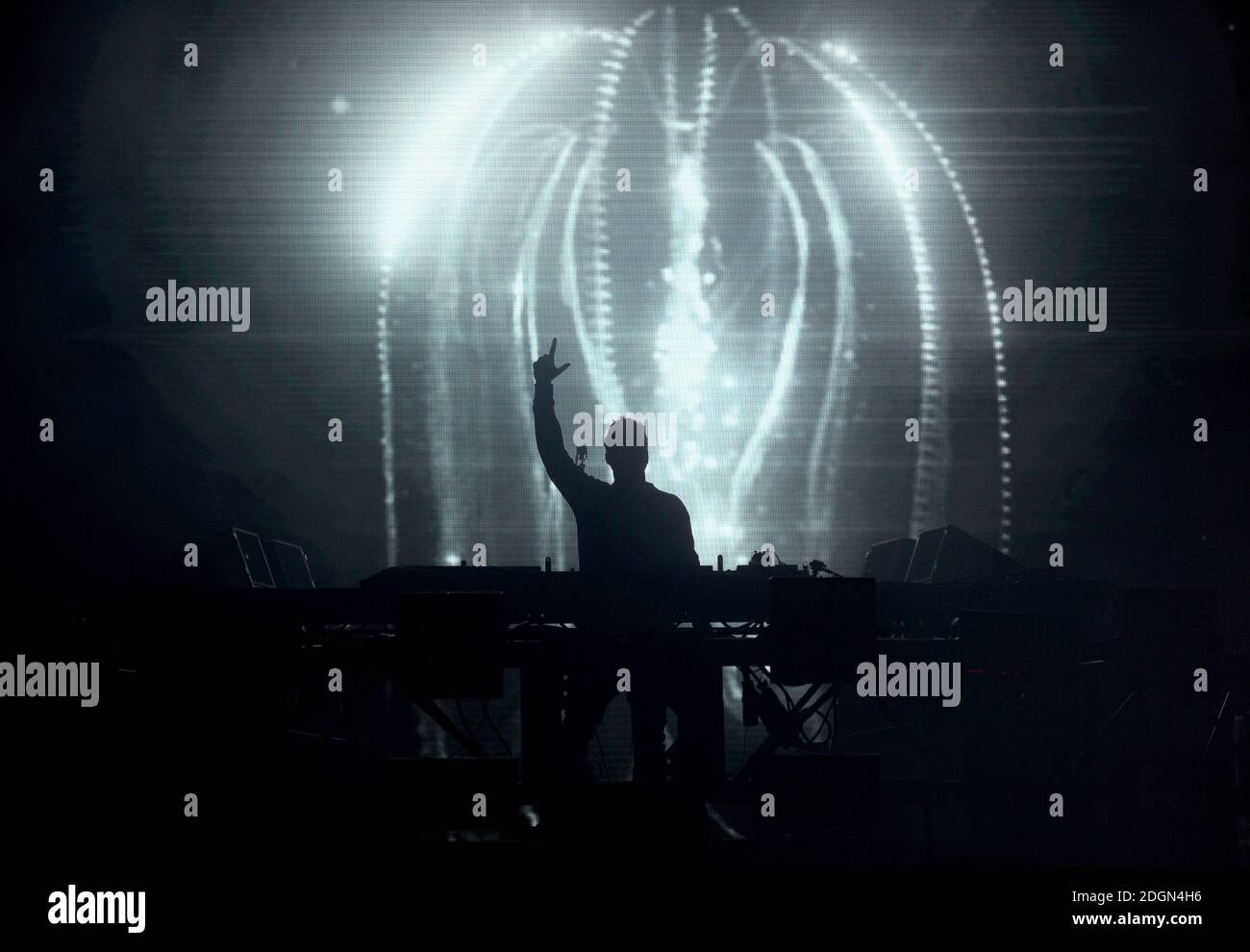 Martin Garrix on stage at the Capital FM Jingle Bell Ball 2016 with ...