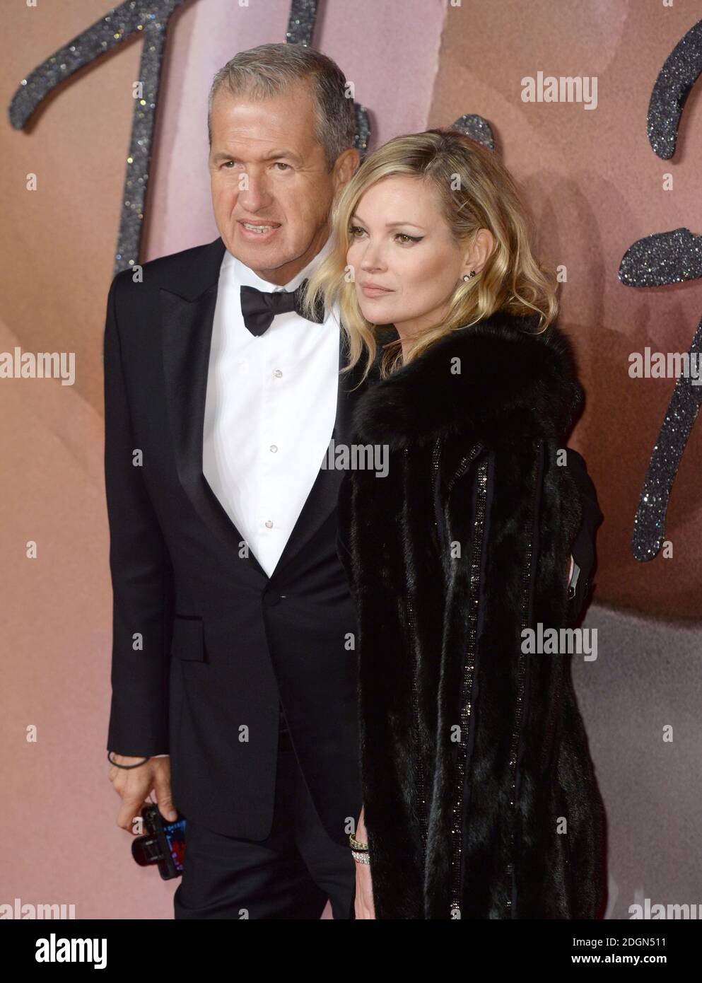 Mario Testino and Kate Moss attending The Fashion Awards 2016 at The ...