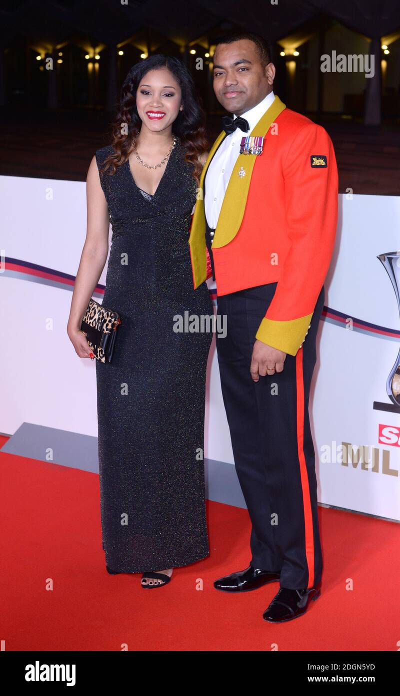Johnson Beharry and wife Mallissa arriving at The Millies 2016 ...