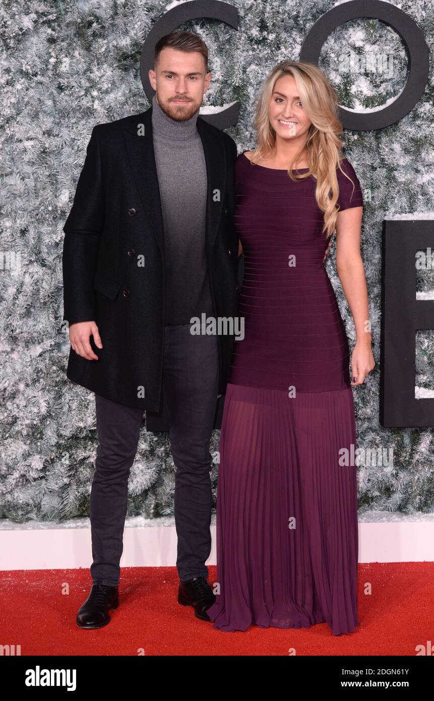 Aaron Ramsey and wife Colleen Rowlands attending the Collateral Beauty ...