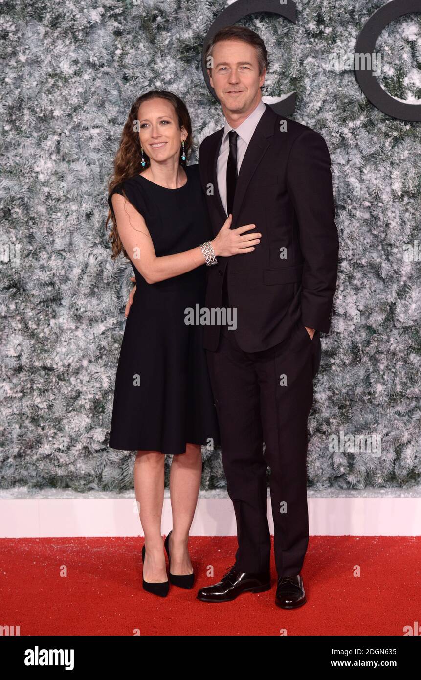 Edward Norton and Shauna Robertson attending the Collateral Beauty ...