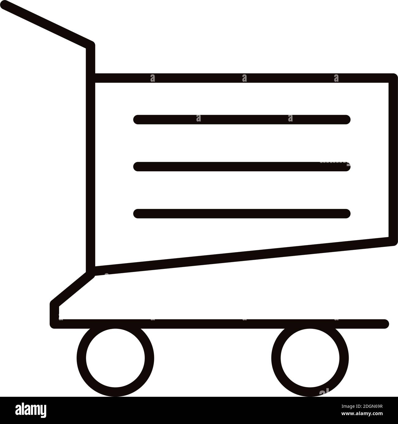 shopping cart trolley with horizontal lines , style line vector ...